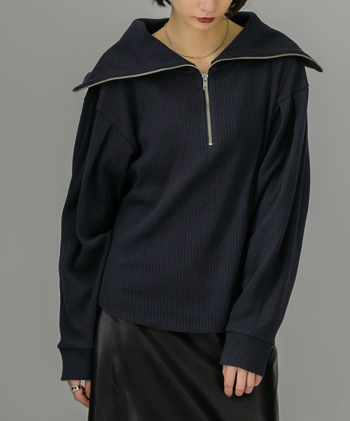 KBF（ケイビーエフ）の「『WEB/一部店舗限定』ハーフZIPデザイントップス（Tシャツ/カットソー）」 - WEAR