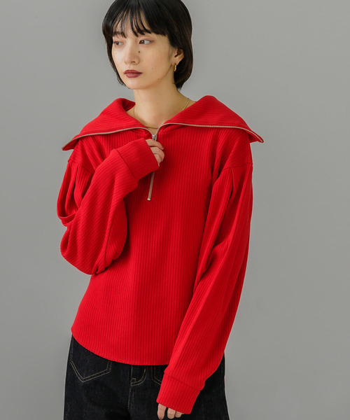 KBF（ケイビーエフ）の「『WEB/一部店舗限定』ハーフZIPデザイントップス（Tシャツ/カットソー）」 - WEAR