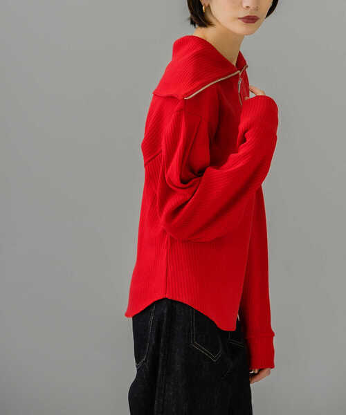 KBF（ケイビーエフ）の「『WEB/一部店舗限定』ハーフZIPデザイントップス（Tシャツ/カットソー）」 - WEAR