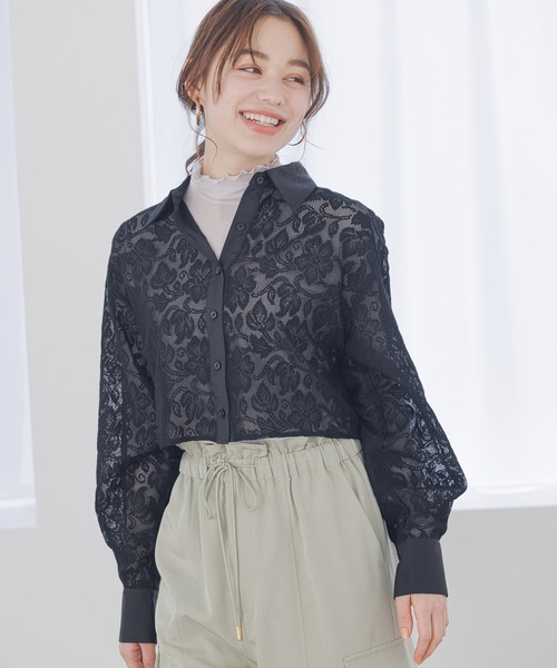 【セール】クレリックショートレースシャツ 186478（シャツ/ブラウス）｜mysty woman（ミスティウーマン）のファッション通販 ...