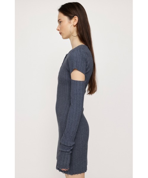 SLY（スライ）の「DAMAGE HEM DETACHABLE S/OP ダメージヘムデタッチャブル ショートワンピース アームカバー ミニ ...