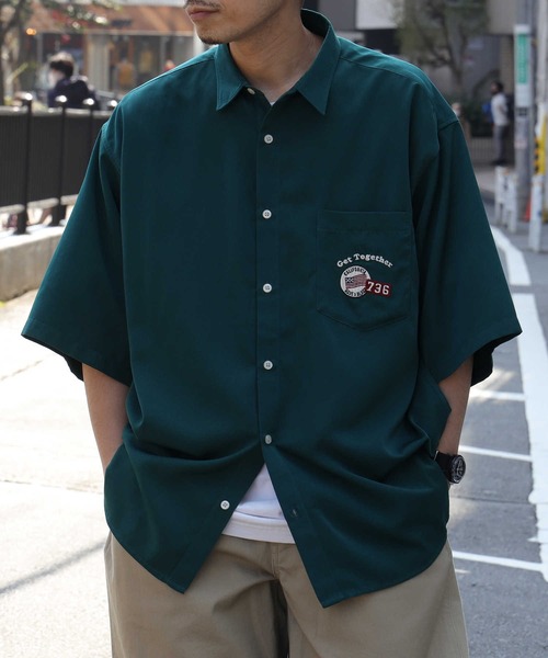 BACK NUMBER（バックナンバー）の「【BACK NUMBER】刺繍レギュラー半袖シャツ（シャツ/ブラウス）」 - WEAR