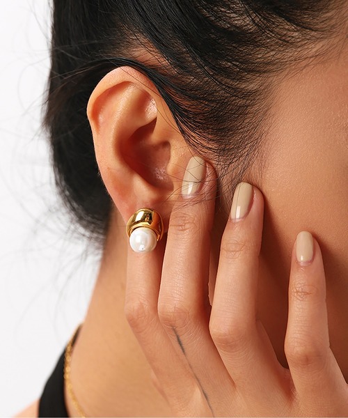 【セール】金属アレルギー対応 ステンレスピアス サージカルステンレス パールピアス K18GP（ピアス（両耳用））｜ABBEY MARKET（アビーマーケット）のファッション通販 - ZOZOTOWN