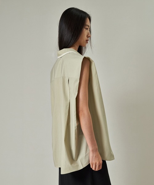 ELCY（エルシー）の「【ELCY】バイカラー襟ノースリーブコットンブラウスシャツ20代30代（シャツ/ブラウス）」 - WEAR