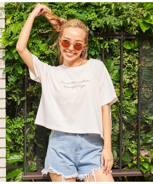 anap mimpi（アナップミンピ）の「メッセージ刺繍 Tシャツ（Tシャツ/カットソー）」 - WEAR