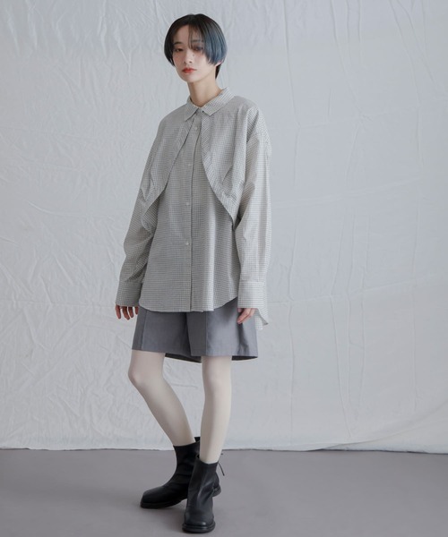 KBF（ケイビーエフ）の「チェックレイヤードBIGシャツ（シャツ/ブラウス）」 - WEAR