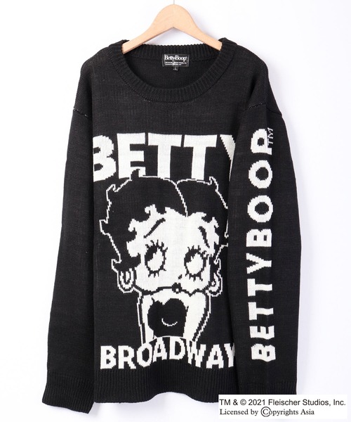 BETTY BOOP（ベティ・ブープ）の「BETTY BOOP「Broadway Betty」7GGジャカード/BIGシルエット/クルーセーター（ニット/セーター）」 - WEAR