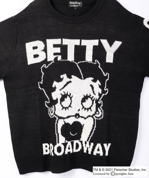 BETTY BOOP（ベティ・ブープ）の「BETTY BOOP「Broadway Betty」7GGジャカード/BIGシルエット/クルーセーター（ニット/セーター）」 - WEAR
