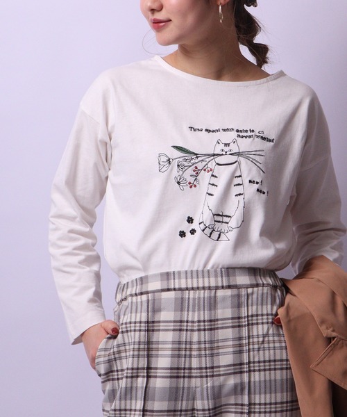 Quelle Chance（ケルシャンス）の「Quelle chance フロント刺繍クループルオーバー（Tシャツ/カットソー）」 - WEAR
