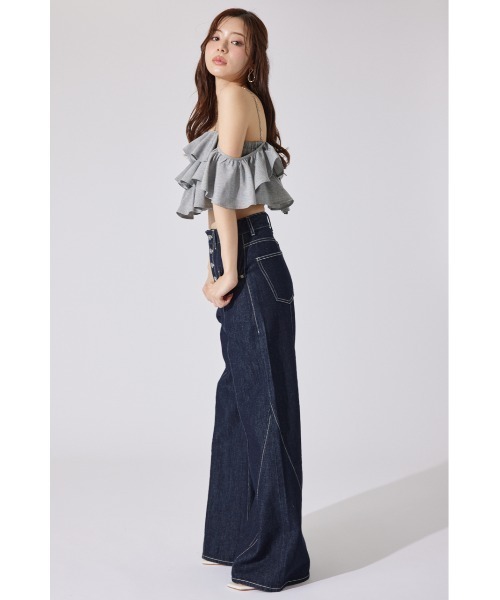 rienda（リエンダ）の「フロントボタンデザインハイウエストデニムパンツ 秋服（デニムパンツ）」 - WEAR