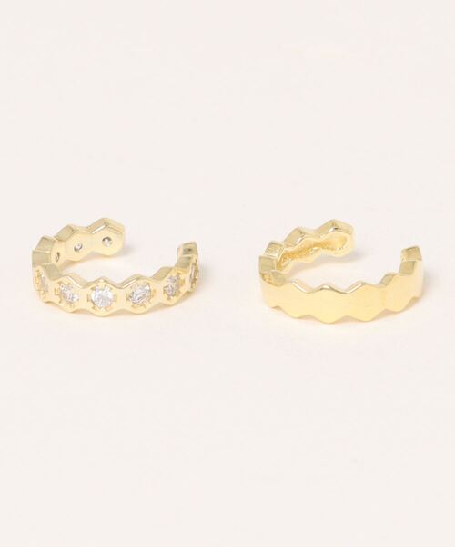 ABBEY MARKET（アビーマーケット）の「【2点セット】金属アレルギー対応 シルバー 925 K14GP イヤーカフ ビジュー ジルコニア ニッケルフリー（イヤーカフ）」 - WEAR