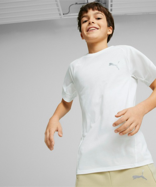 PUMA（プーマ）の「PUMA プーマ キッズ ボーイズ EVOSTRIPE 半袖 Tシャツ 120-160cm（Tシャツ/カットソー）」 - WEAR