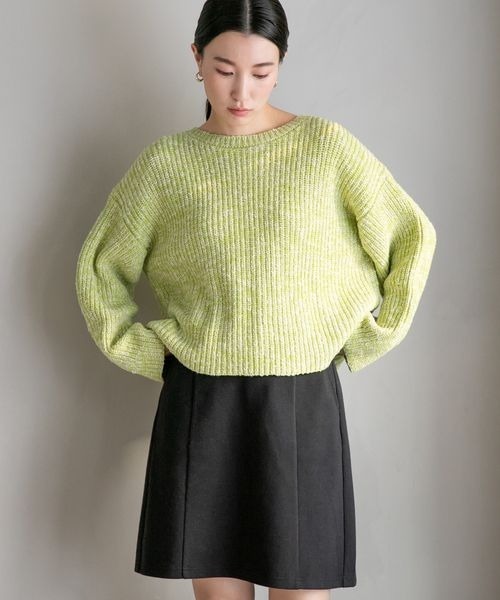 LOWRYS FARM（ローリーズファーム）の「スラブヤーンクロップドロングスリーブ 187982（ニット/セーター）」 - WEAR