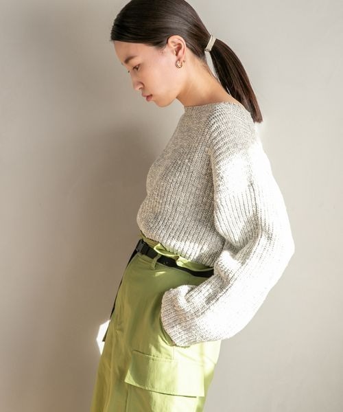 LOWRYS FARM（ローリーズファーム）の「スラブヤーンクロップドロングスリーブ 187982（ニット/セーター）」 - WEAR