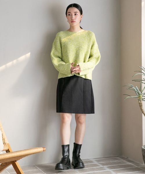 LOWRYS FARM（ローリーズファーム）の「スラブヤーンクロップドロングスリーブ 187982（ニット/セーター）」 - WEAR