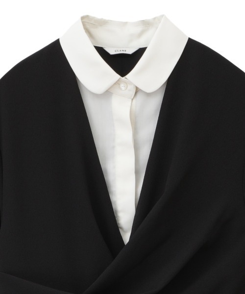 CLANE（クラネ）の「CLANE/クラネ/COLLER LAYERD DRAPE ONEPIECE（ワンピース）」 - WEAR