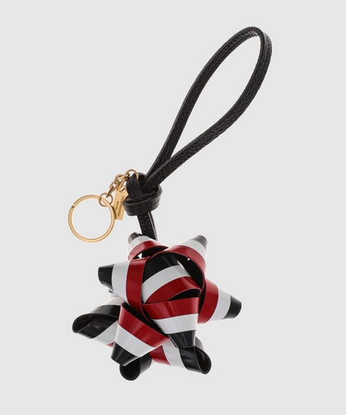 THOM BROWNE（トムブラウン）の「GIFT BOW KEY RING IN SMOOTH CALF RWBWHT（キーホルダー ...