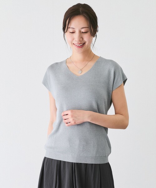 Jayro（ジャイロ）の「Vネックフレンチ袖ニット（ニット/セーター）」 - WEAR