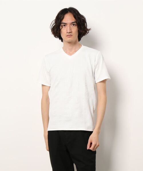 semantic design（セマンティックデザイン）の「セマンティックデザイン/semantic design エンボスチェック Vネック ...