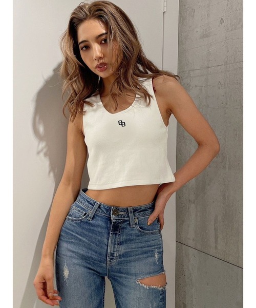 GYDA（ジェイダ）の「GG embroidery テレコタンクトップ（タンクトップ）」 - WEAR