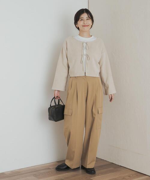 セール】ベロアリボンカットカーディガン（カーディガン/ボレロ