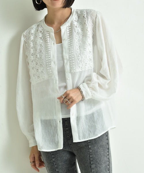 INTERPLANET（インタープラネット）の「Eボイル＊レース長袖シャツ（シャツ/ブラウス）」 - WEAR