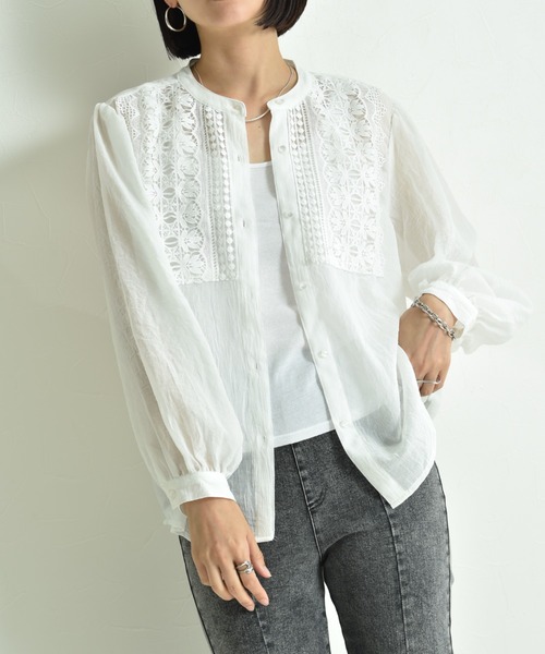 INTERPLANET（インタープラネット）の「Eボイル＊レース長袖シャツ（シャツ/ブラウス）」 - WEAR