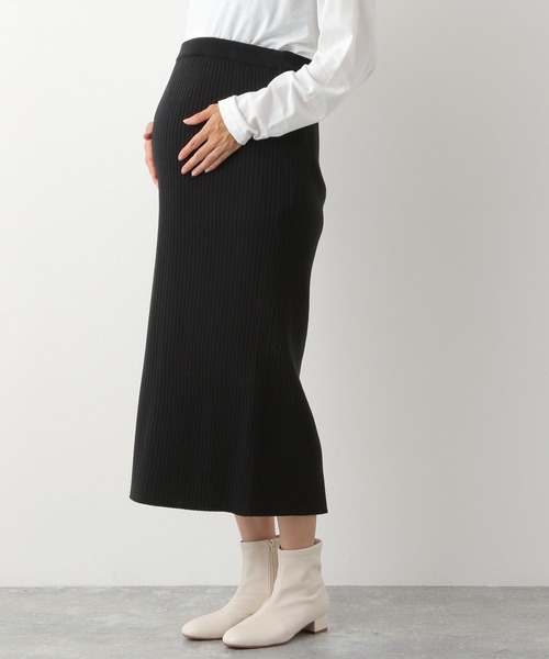 LEPSIM（レプシィム）の「マタニティ／【洗える】12Gリブスリットスカート（マタニティウェア/グッズ）」 - WEAR