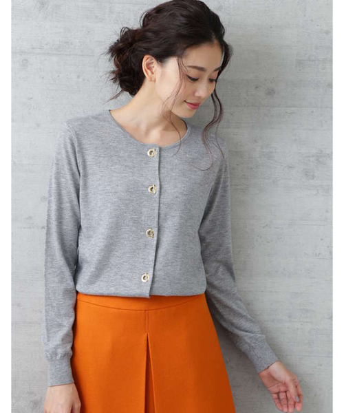 NATURAL BEAUTY BASIC（ナチュラルビューティベーシック）の「【雑誌掲載】ハトメボタンニットカーデ（カーディガン/ボレロ ...