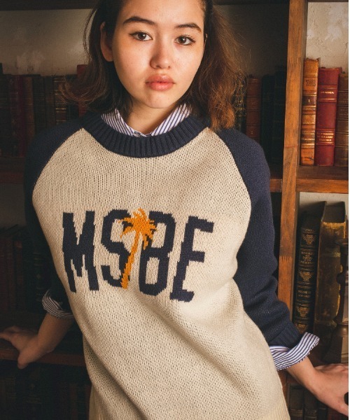 My sugar Babe（マイシュガーベイブ）の「MSBE logo raglan knit pullover（ニット/セーター）」 - WEAR