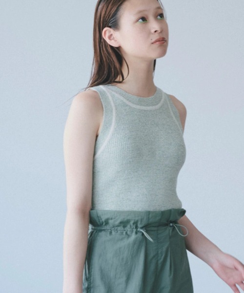 KBF（ケイビーエフ）の「KBF 配色ニットタンク（タンクトップ）」 - WEAR