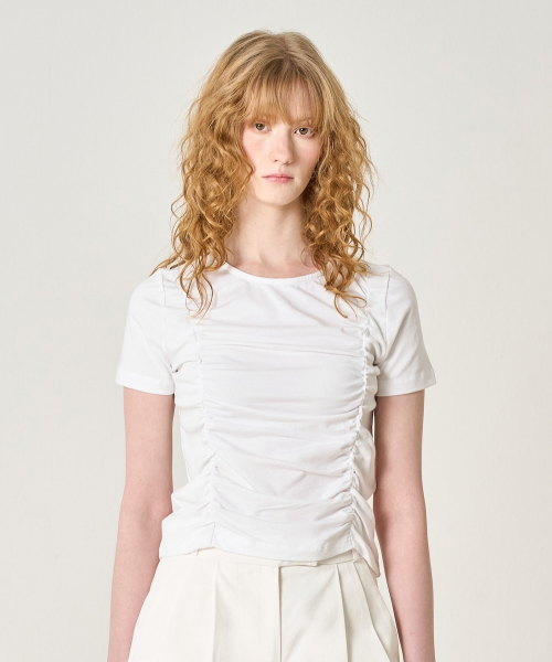 Shirring Curved Ts_White（Tシャツ/カットソー）｜Ellioti（エリオティ）のファッション通販 - ZOZOTOWN