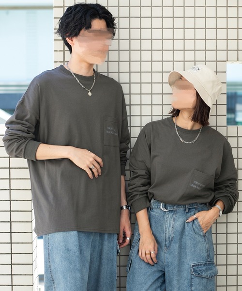 PairPair（ペアペア）の「ポケット刺繍ロンT（ユニセックス）（Tシャツ/カットソー）」 - WEAR