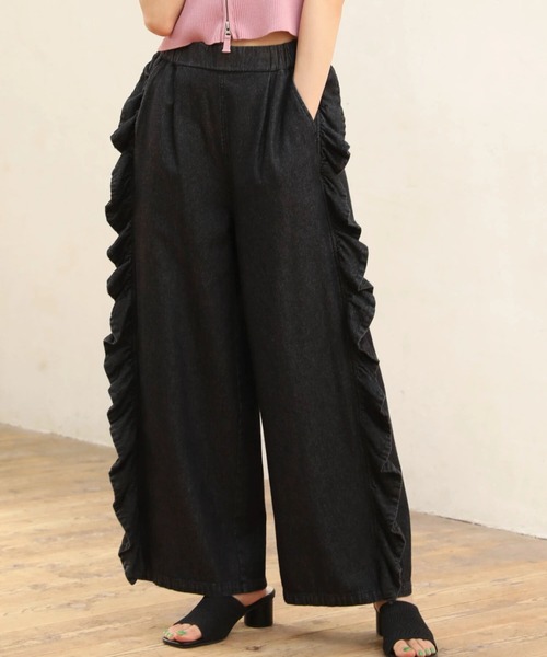 ESCAR（エスカー）の「 ESCAR デニムサイドラッフルパンツ（その他パンツ）」 - WEAR