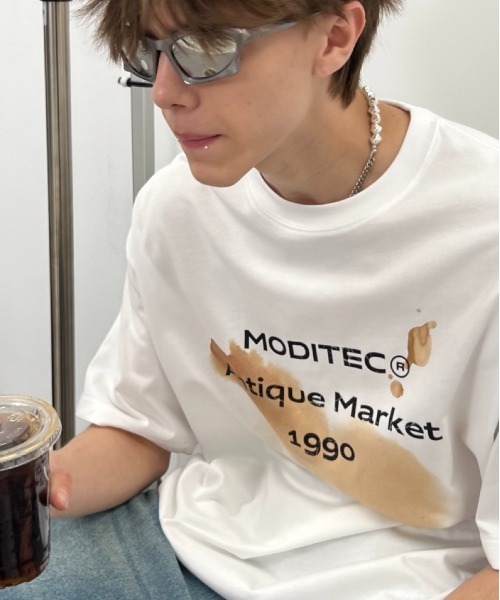 MODITEC（モディテック）の「【MODITEC/モディテック】Coffee Stain Print Short Sleeve/ コーヒー ステイン プリントT 半袖Tシャツ 半袖トップス ...