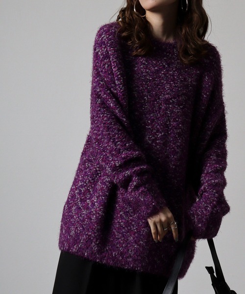 Fancy shaggy crew neck knit / ファンシーシャギー クルーネックニット unisex（ニット/セーター ...