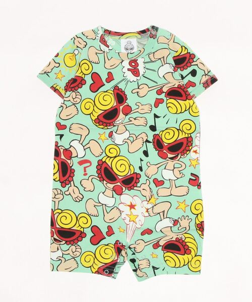 HYSTERIC MINI（ヒステリックミニ）の「[BLACK LABEL]POP'N BEAT総柄 ショートオール（ロンパース）」 - WEAR