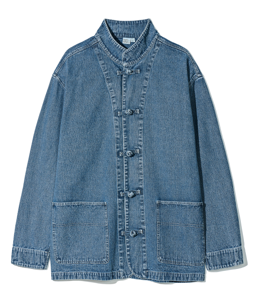 Washed Blue Denim Loop Button Jacket（その他アウター）｜PARTIMENTO（パルティメント）の ...