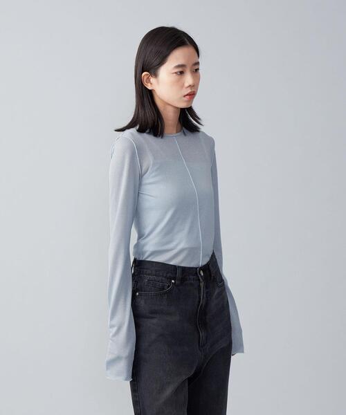 CITEN（シテン）の「＜CITEN＞ラメ シアー トップ -ウォッシャブル-（Tシャツ/カットソー）」 - WEAR