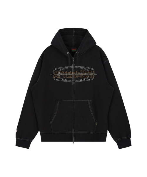 CONTRAST STITCH ZIP UP HOODIE (BLACK)（パーカー）｜AFTERMATH（アフターマス）のファッション通販 ...