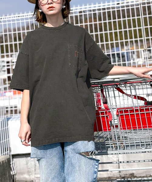 Java（ジャバ）の「《JaVa ジャバコラボ》古着風ストリートMIX。綿100%ヘヴィーウエイト胸ポケピグメントTシャツ（Tシャツ/カットソー）」 - WEAR