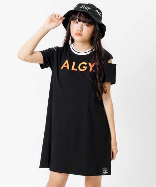 algy（アルジー）の「【接触冷感・吸水速乾】ラインリブオーロラロゴワンピ（ワンピース）」 - WEAR