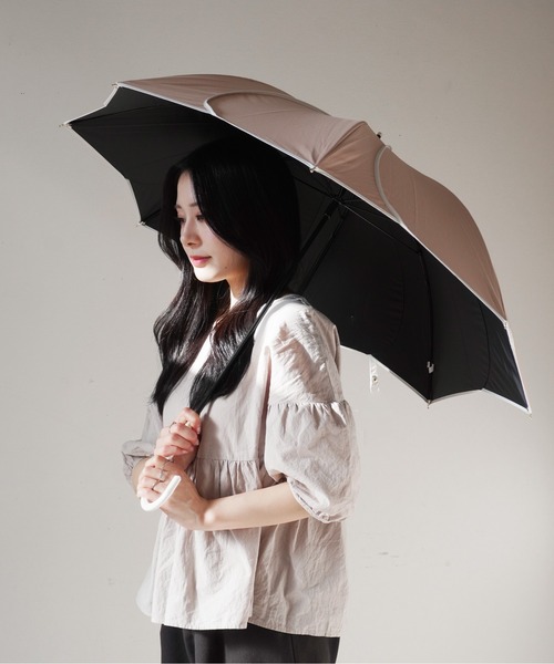 Port（ポート）の「完全遮光100% UVカット パイピング フレラ 日傘 / フラワー / 花びら 晴雨兼用長傘 （50cm）（長傘）」 - WEAR