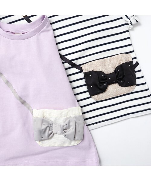 apres les cours（アプレレクール）の「【接触冷感】リボンポシェット付きTシャツ（Tシャツ/カットソー）」 - WEAR