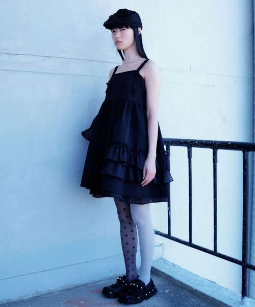 Ruffled Sleeveless Volume Dress [Black]（ワンピース）｜TYPESERVICE（タイプサービス）の ...