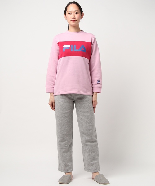 FILA（フィラ）の「【FILA】レディース スウェットセットアップ 長袖長パンツ ソフト裏パイル裏起毛（ルームウェア/パジャマ）」 - WEAR