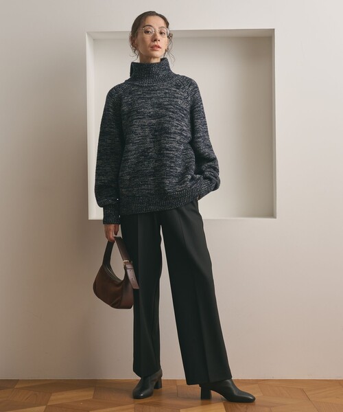 セール】ミックスカラー ラメ タートルネック ニットプルオーバー