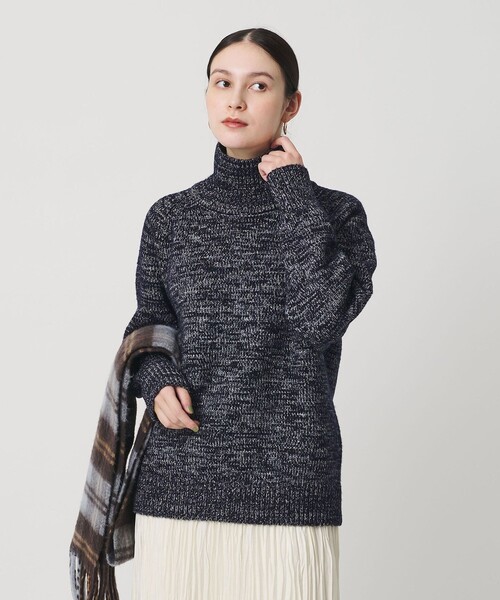 セール】ミックスカラー ラメ タートルネック ニットプルオーバー