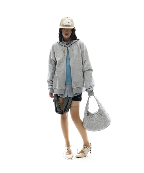 Hotfix Logo Hoodie Zip-up / Grey（パーカー）｜OJOS（オホス）のファッション通販 - ZOZOTOWN