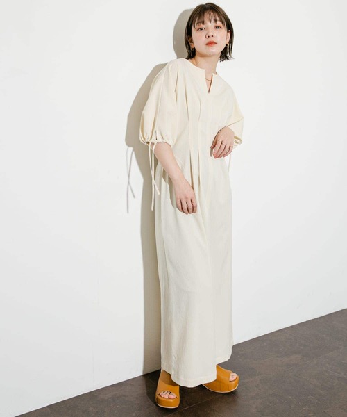 KBF（ケイビーエフ）の「『2サイズ展開』ドロストスリーブウエストタックワンピース（ワンピース）」 - WEAR